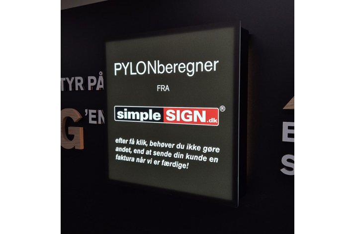 Lysskilt LIGHT WALL SQUARE - Lysskilte - simpleSIGN.dk