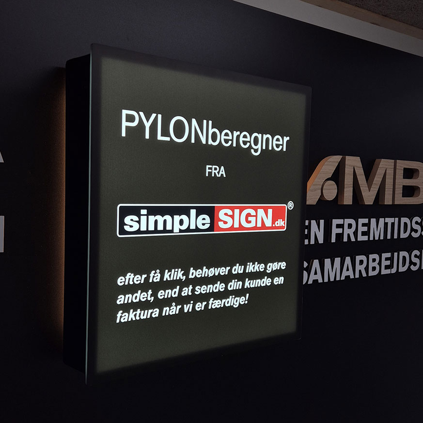 Lysskilt LIGHT WALL SQUARE - Lysskilte - simpleSIGN.dk