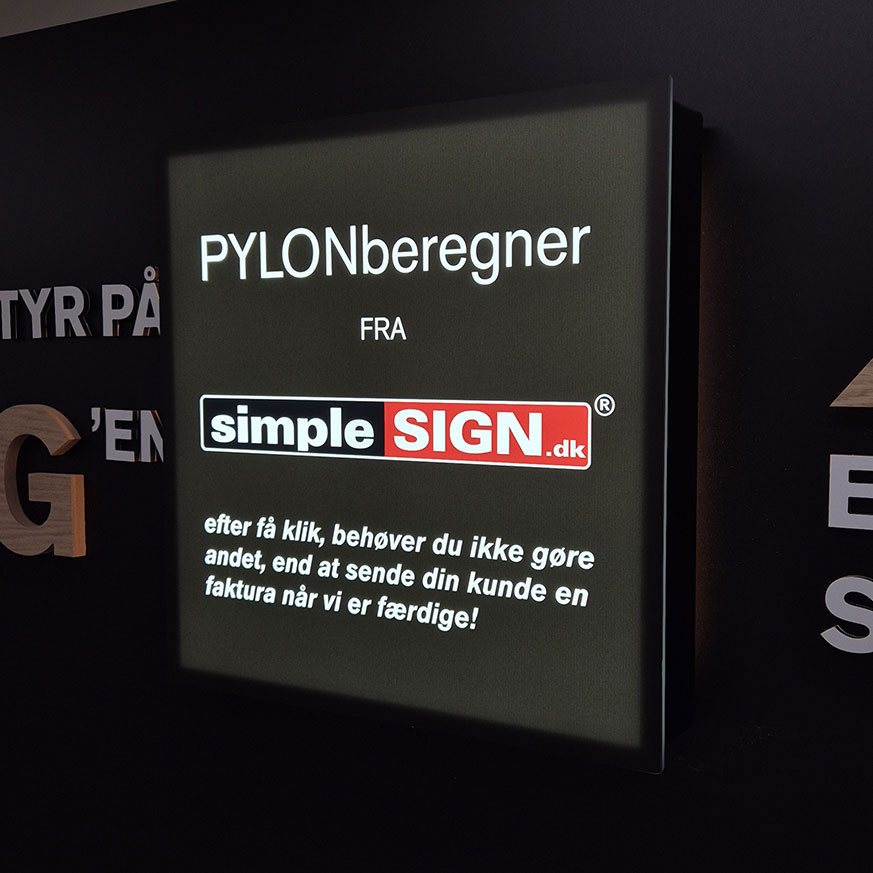 Lysskilt LIGHT WALL SQUARE - Lysskilte - simpleSIGN.dk