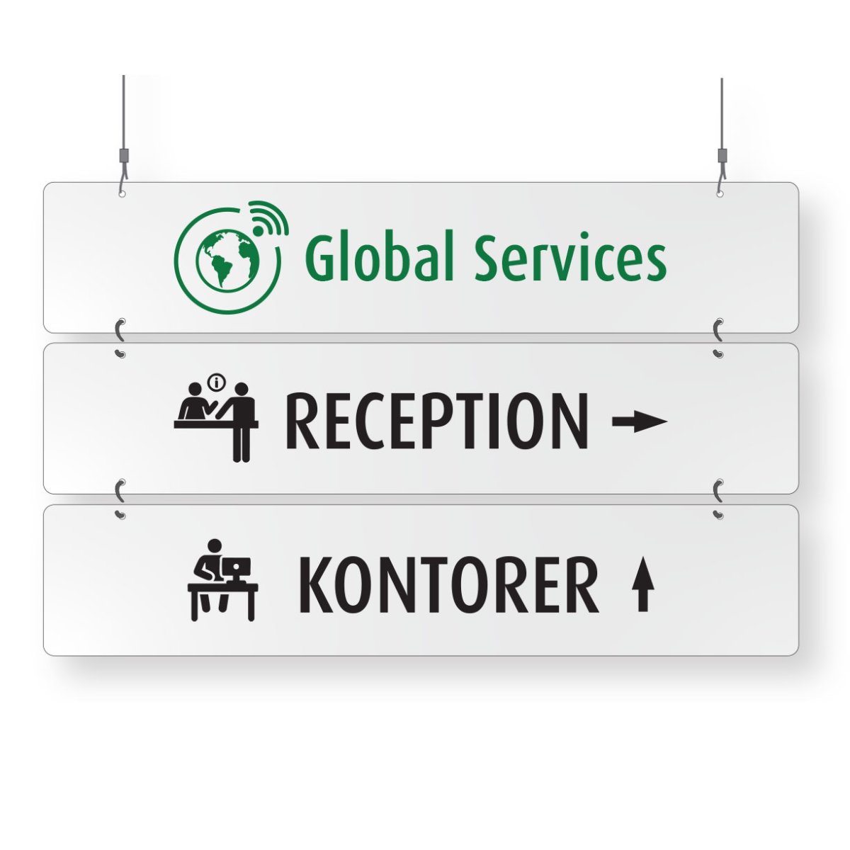 HALLWAY-WIRE - Indoor Signage - simpleSIGN.dk